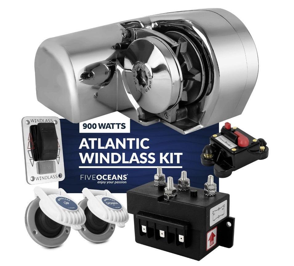 Atlantic 900 Horizontal Windlass Kit – 900W, 1650LB (750KG) Pull, 12V ...